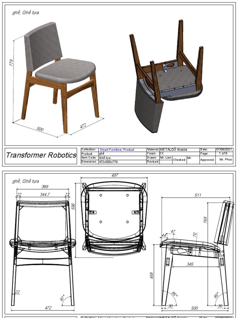 TT Chair Tech Drawing | PDF