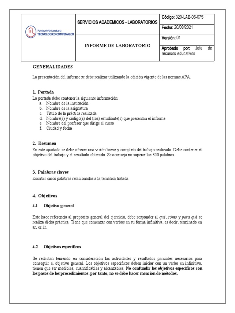 Guia de Informe de Laboratorio | PDF | Teoría | Science