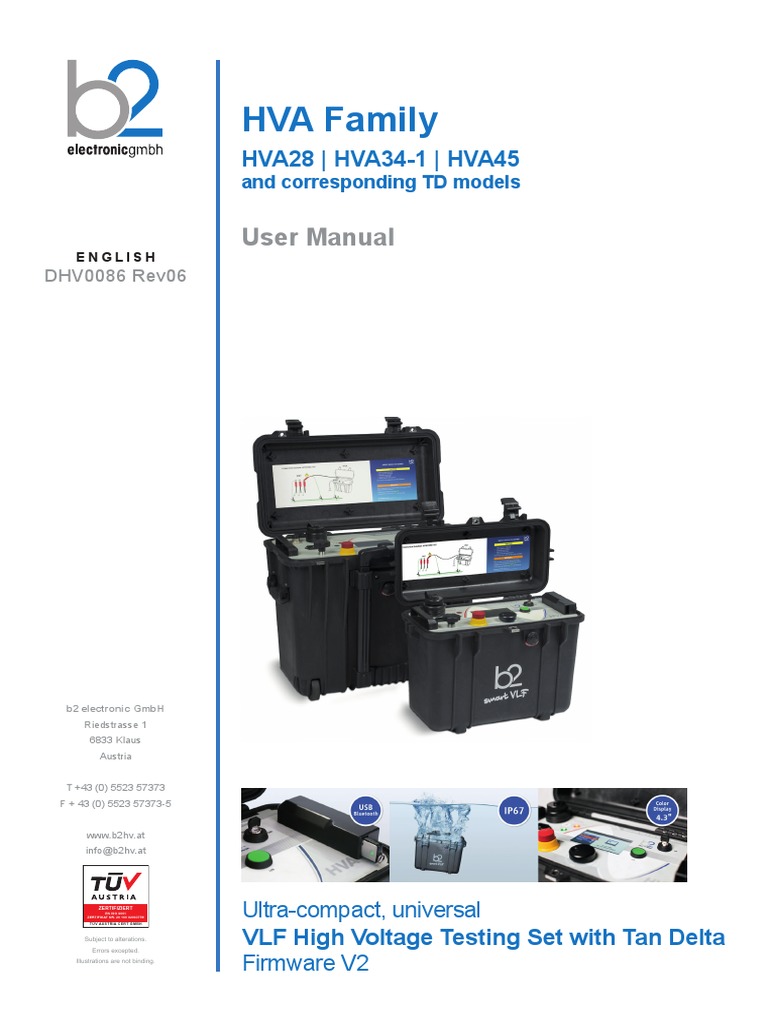 DHV0086 HVA28 HVA34-1 HVA45 and TD Manual V2 b2 EN Rev06 | PDF