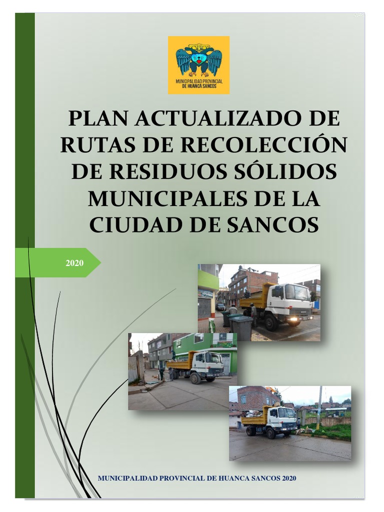 Plan de Rutas de Recoleccion de Residuos Solidos Municipales | PDF | Residuos | Impacto humano ...