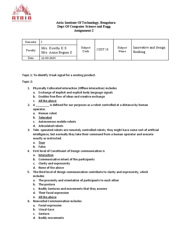IDT Assignment 2 | PDF | Communication | Experience