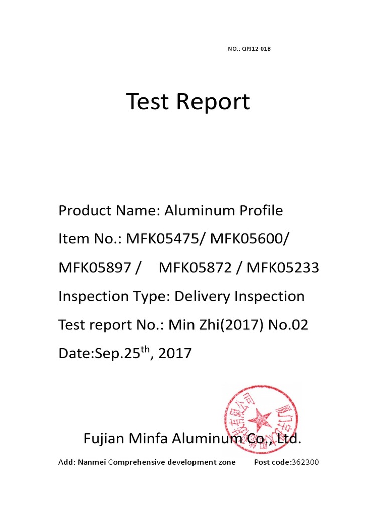 Aluminum Test Report | PDF | Applied And Interdisciplinary Physics ...