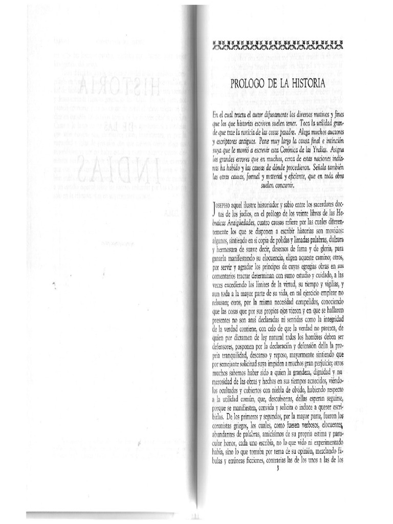 Prologo de La Historia. Las Casas | PDF