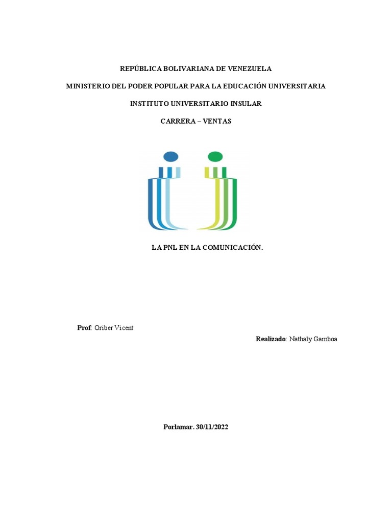 LA PNL EN LA COMUNICACIÓN. Nathaly Gamboa | PDF | Comunicación | Conceptos psicologicos
