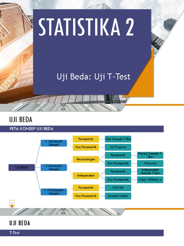 Statistika 2: Uji Beda: Uji T-Test | PDF
