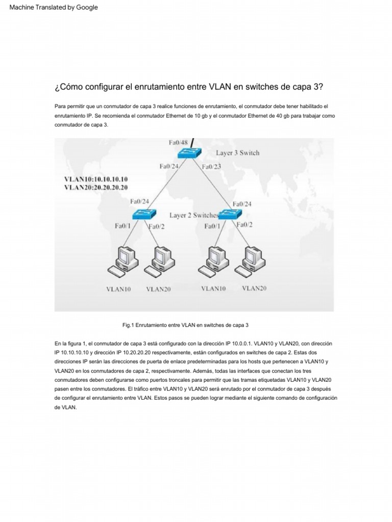 ¿Cómo Configurar El Enrutamiento Entre VLAN en Switches de Capa 3? | PDF | Conmutador de red ...