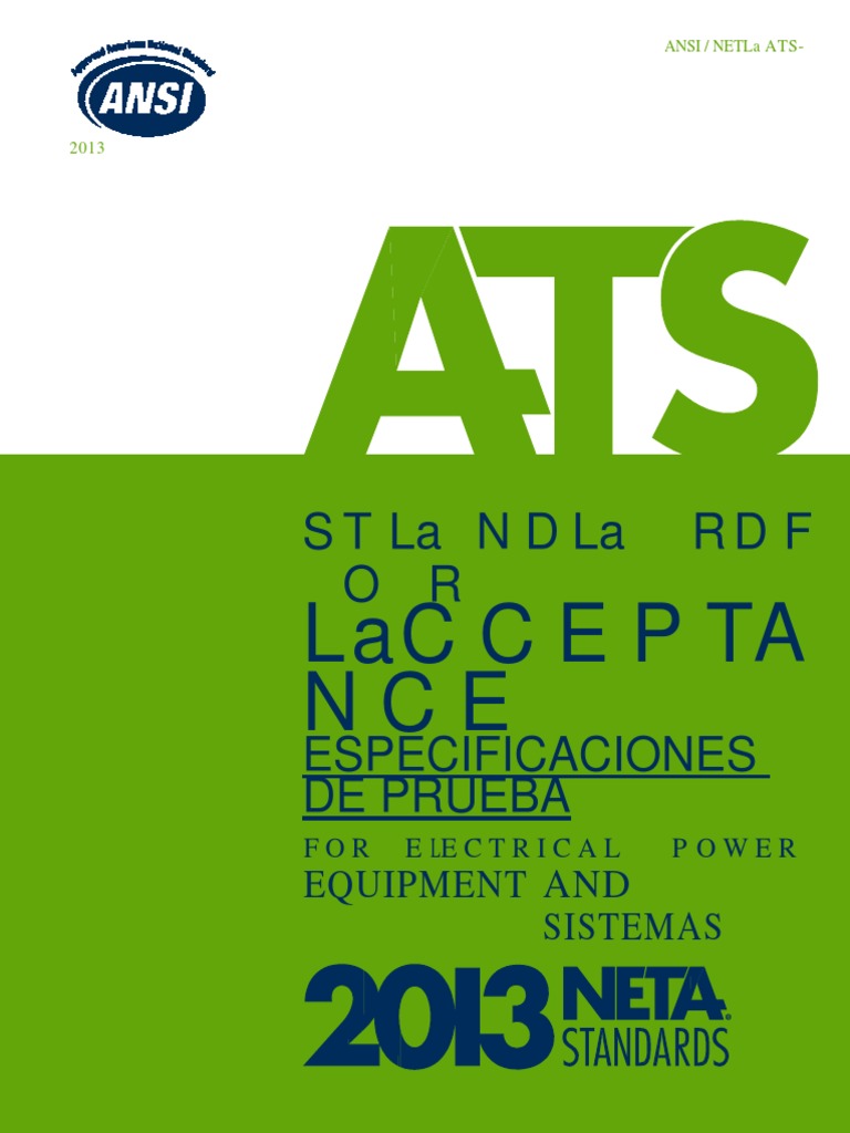 NETA ATS-2013 ESPAÑOL | PDF | Resistor | Aislador (Electricidad)