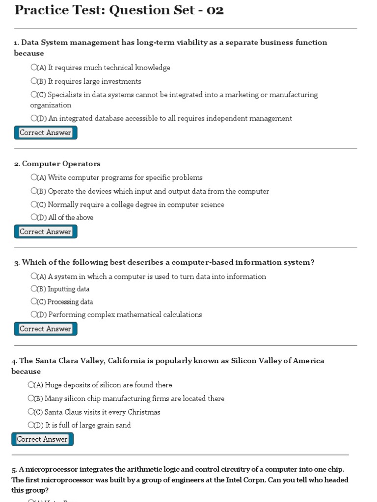 Set 2 | PDF | Microprocessor | Multiple Choice