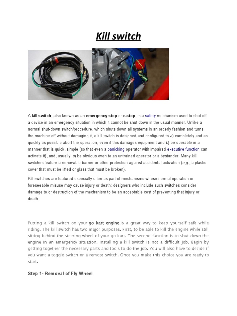 Kill Switch | Download Free PDF | Manufactured Goods | Electrical Engineering