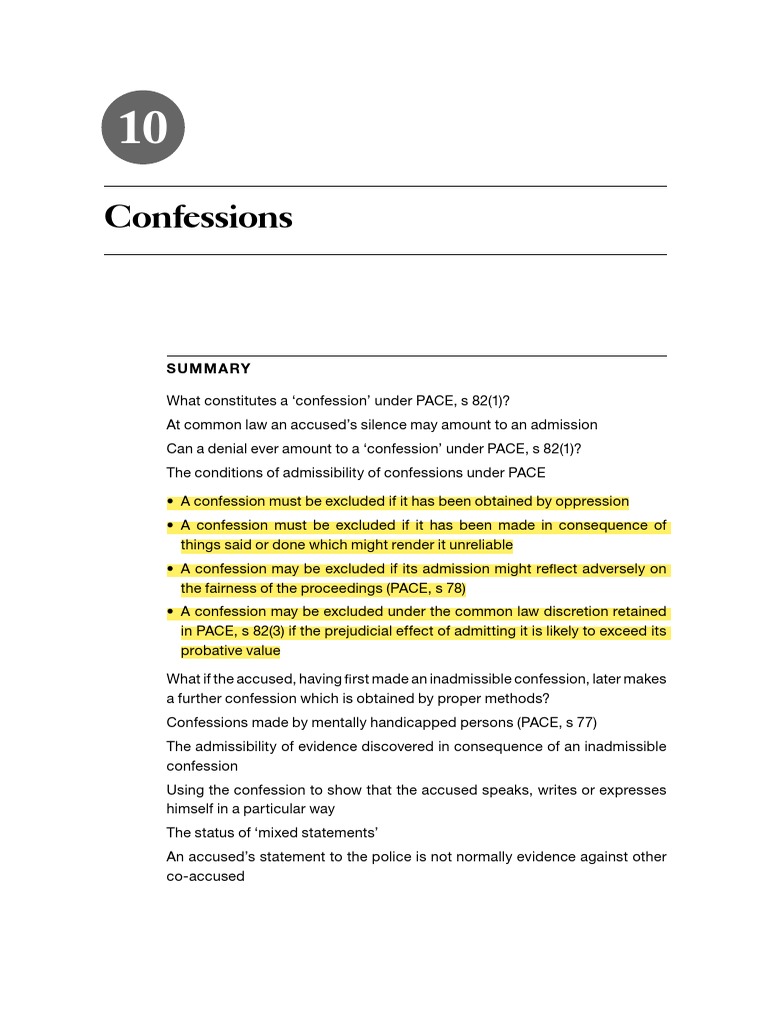 Confession Notes Handout-1 | PDF | Confession (Law) | Judiciaries