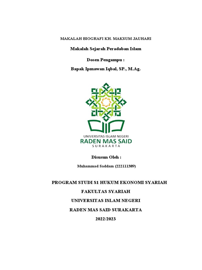 Biografi KH. Maksum Jauhari | PDF | Agama & Spiritualitas