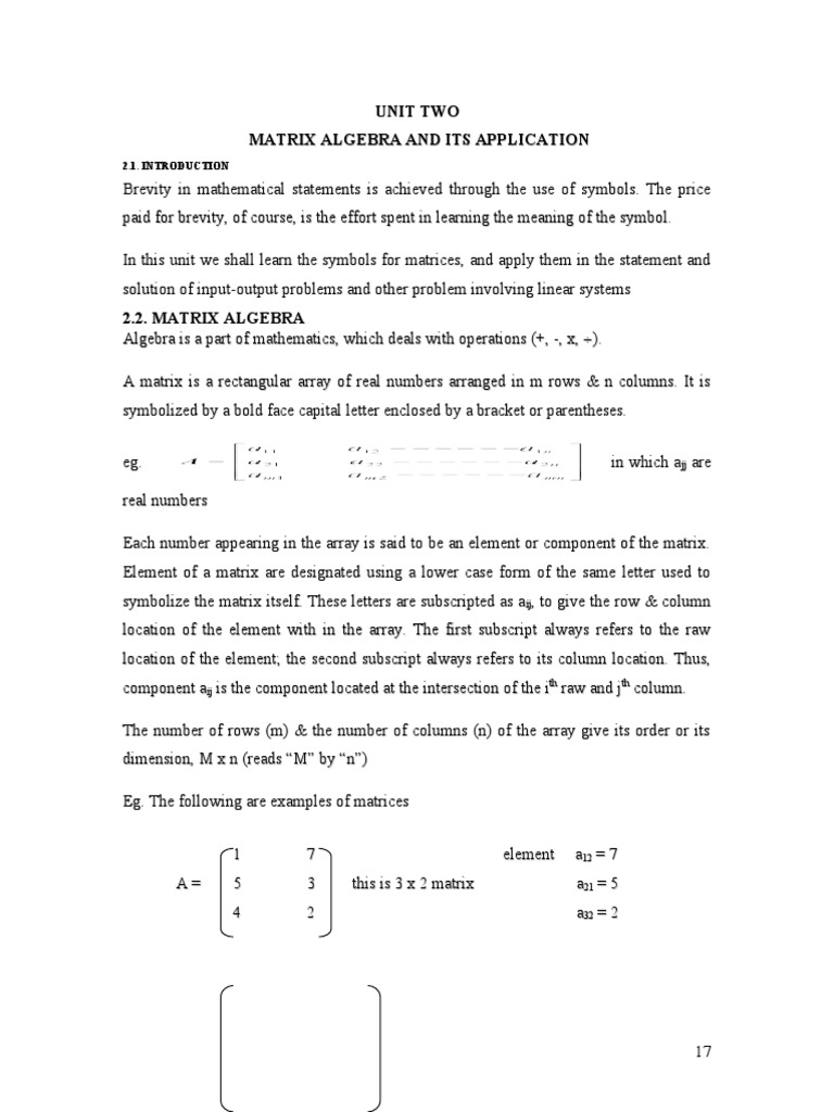 Business Mathematics Ch 2 Pdf Matrix Mathematics System Of