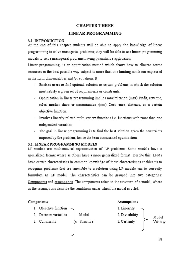 Business Mathematics CH - 3 | PDF | Mathematical Optimization | Linear ...