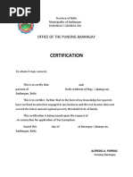 RSBSA Barangay Certificate | PDF