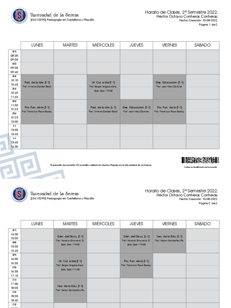 Horario | PDF