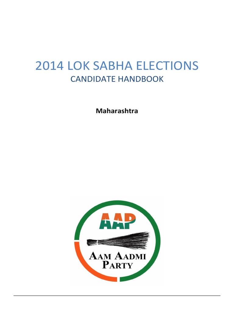 2014 Lok Sabha Elections: Candidate Handbook | PDF | Elections