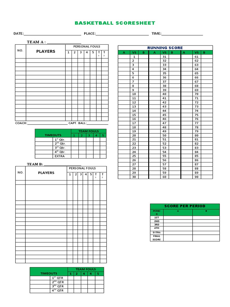SCORESHEET | PDF | Sports | American Football