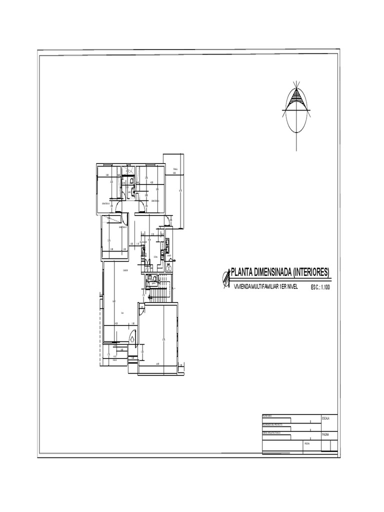 Planta dimensionada de vivienda multifamiliar que muestra las medidas ...
