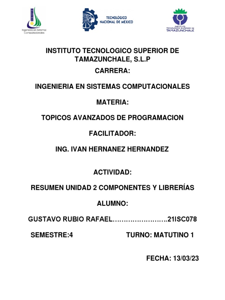 Actividad 02 - Resumen Unidad 2 | PDF | Java (lenguaje de programación ...