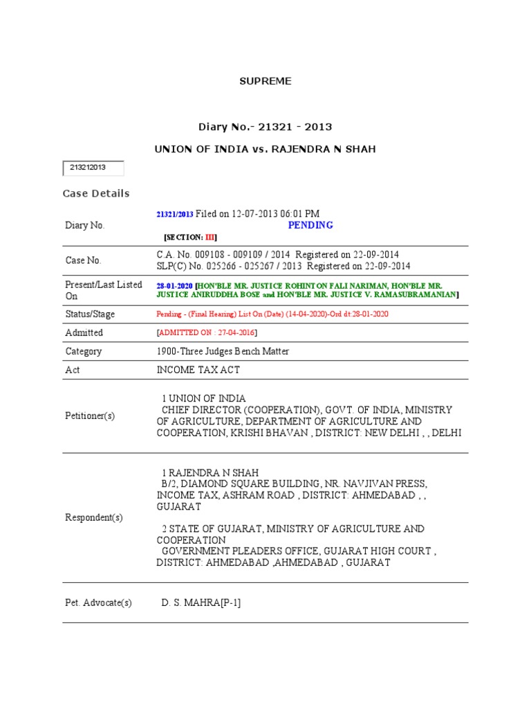 Appeal Pending in Supreme Court On 97th Amendment Act | PDF ...