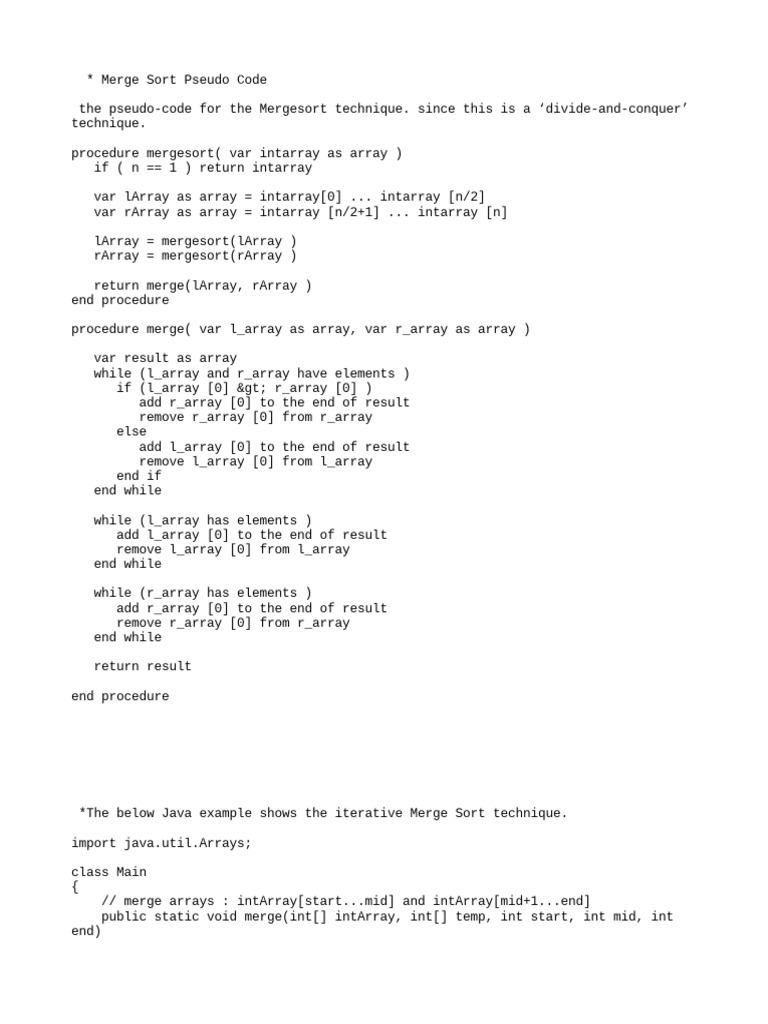 Merge Sort | PDF | Mathematical Logic | Software Engineering Merge Sort | PDF | Mathematical Logic | Software Engineering