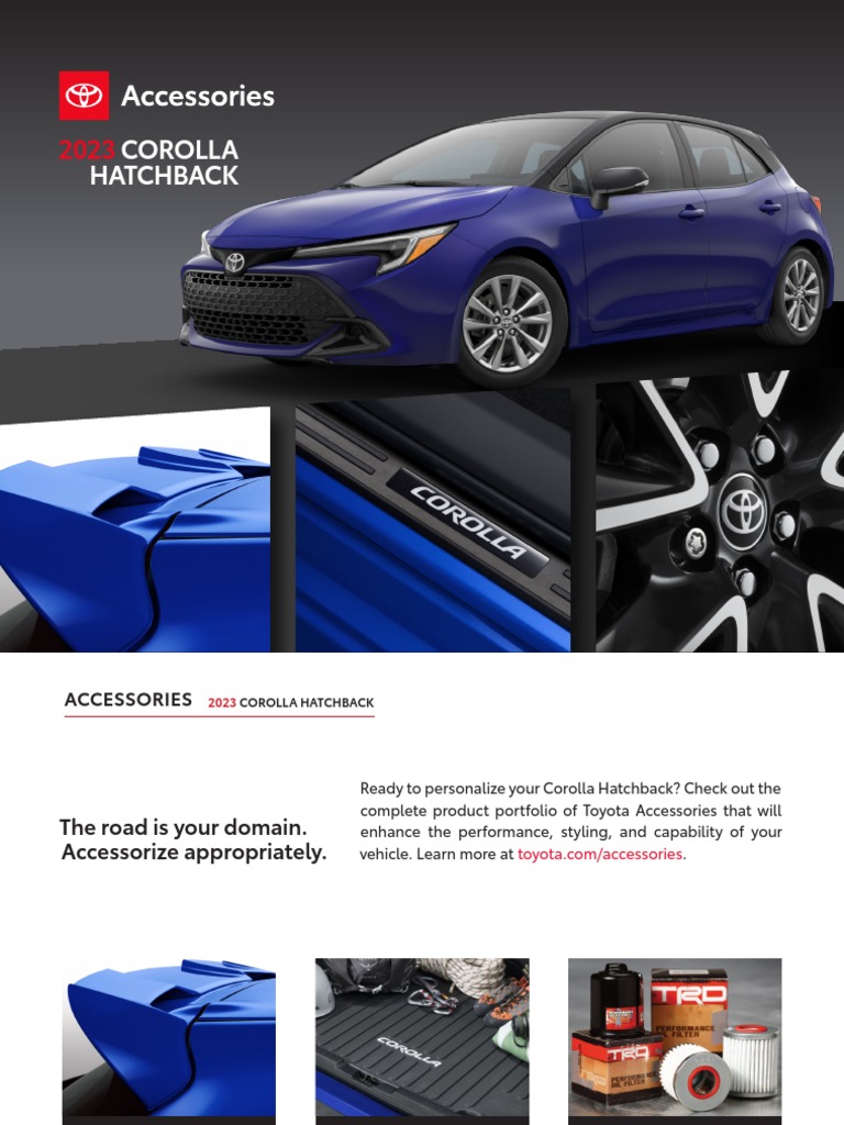 2023MY23 CorollaHatchback Acce-Ssory Ebrochure | PDF | Usb | Cargo