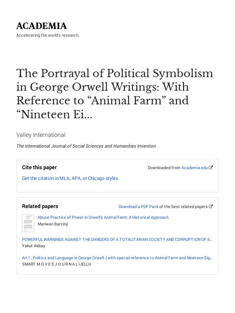 Animal Farm | PDF | George Orwell | Political Fiction