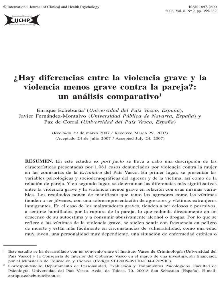 Violencia Grave y Menos Grave | PDF | La violencia contra las mujeres ...