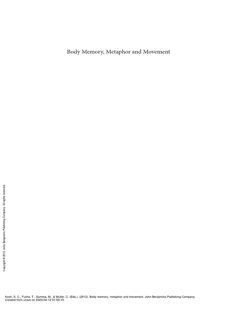 Body Memory, Metaphor and Movement | PDF | Self-Improvement
