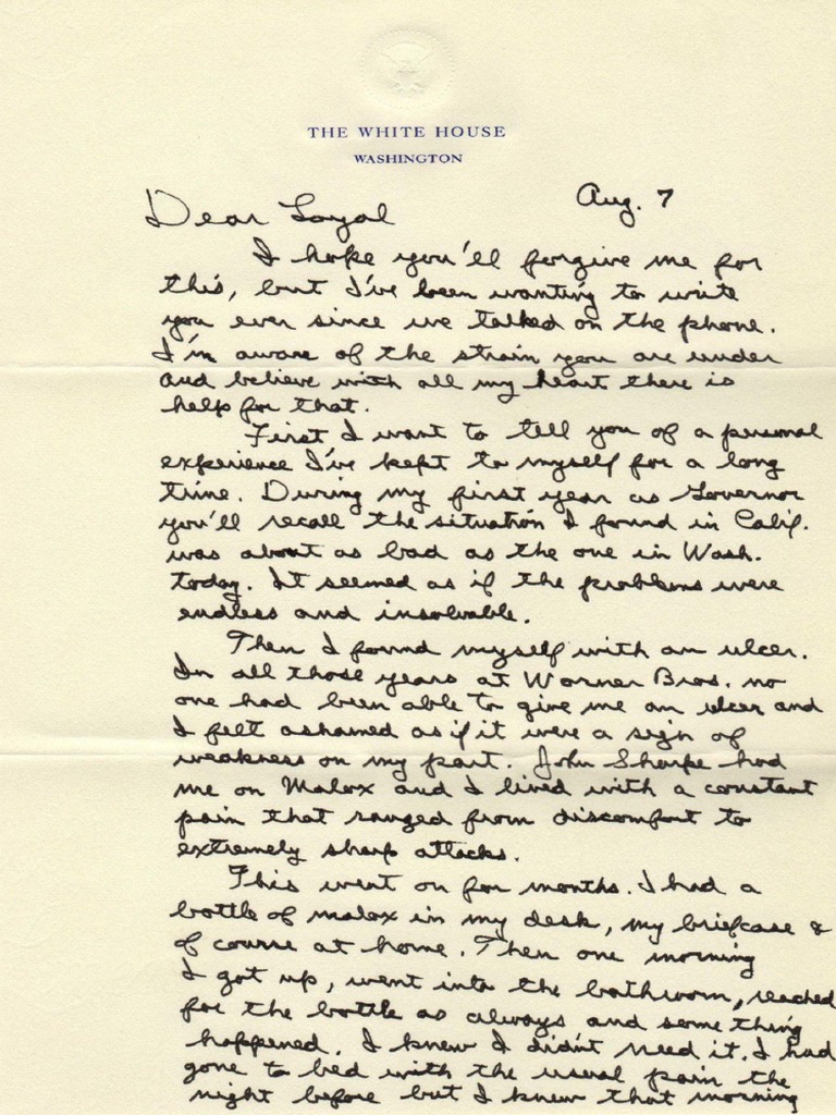 Ronald Reagan S Letter To Loyal Davis | PDF