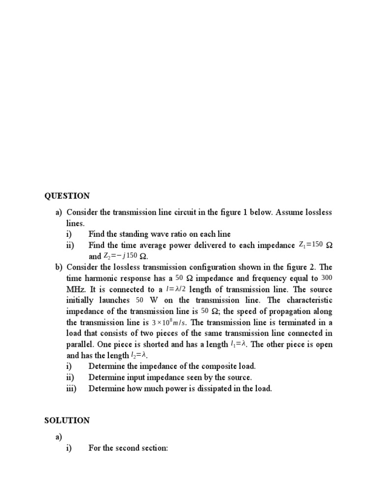 Assignment 2 | Download Free PDF | Transmission Line | Electromagnetism