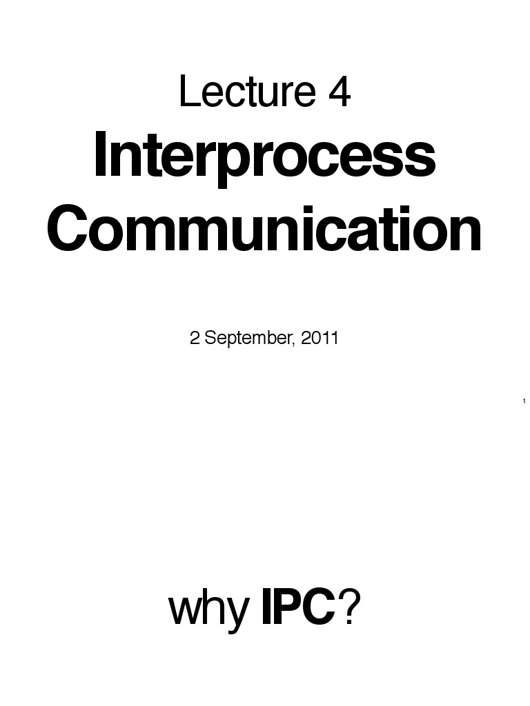 Interprocess Communication: 2 September, 2011 | PDF | Software ...