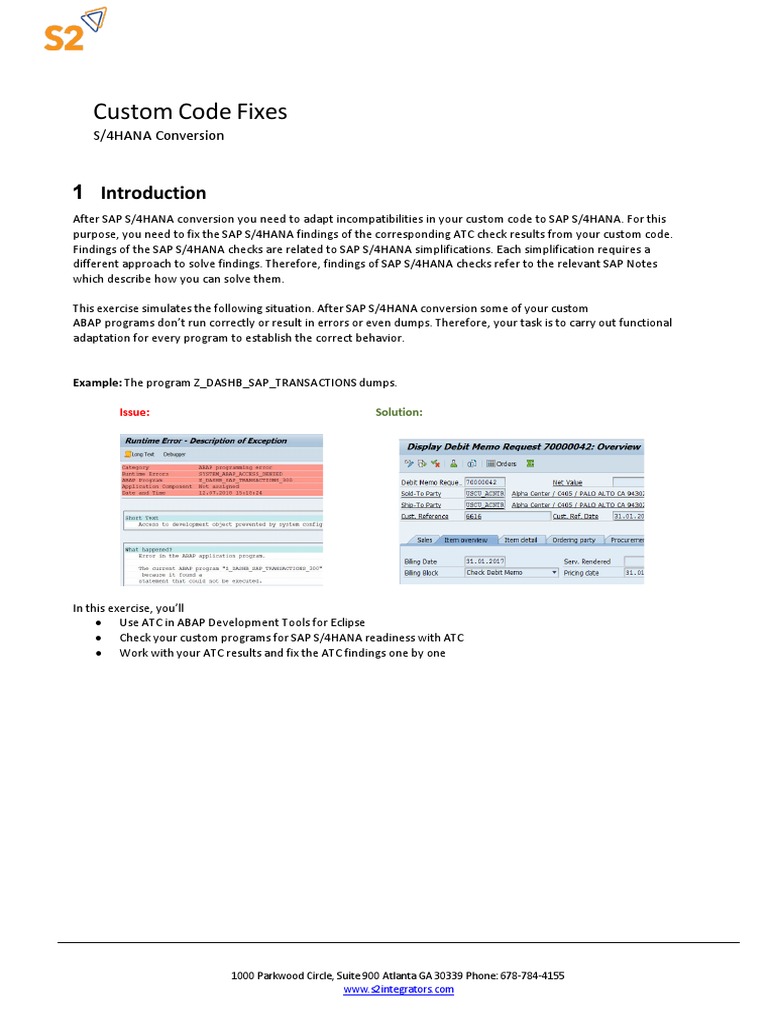 Custom Code Fixes: S/4HANA Conversion | PDF | Menu (Computing) | Software Engineering