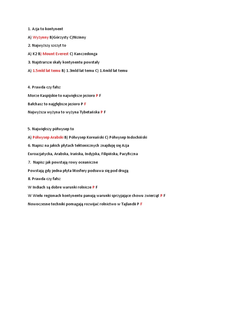 Azja To Kontynent | PDF