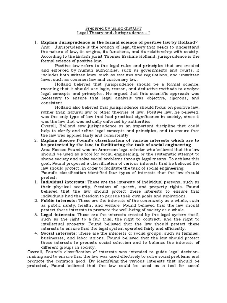 Legal Theory and Jurisprudence Overview | PDF | Jurisprudence | Social ...