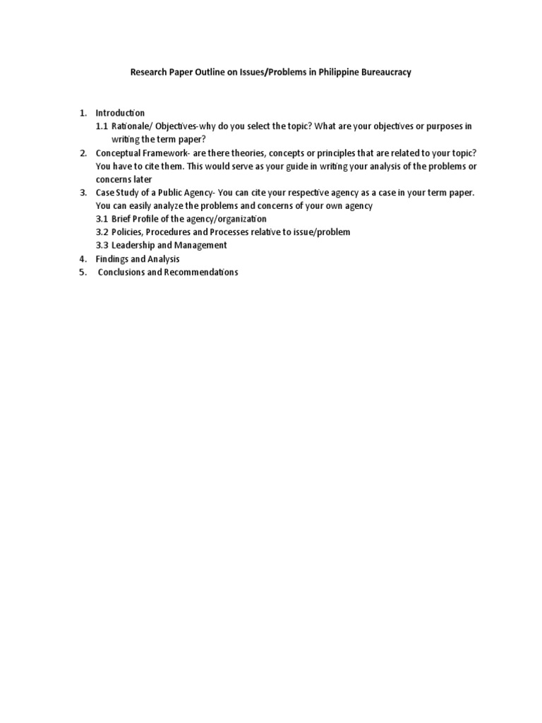 Philippine Bureaucracy Issues Outline | PDF | Business