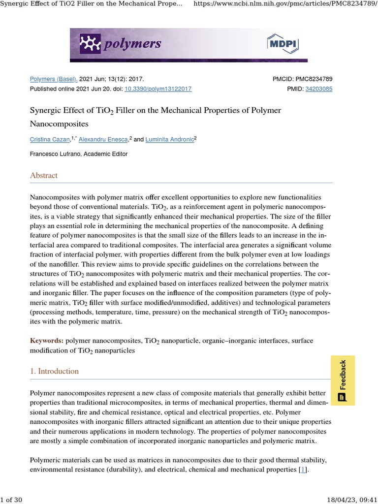 Synergistic Effect of TiO2 Nanoparticles on the Mechanical Properties ...