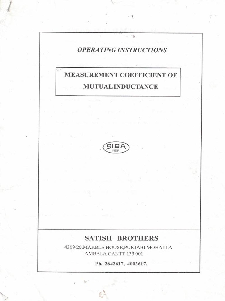 05 Measurement Coefficient of Mutual Inductance | PDF