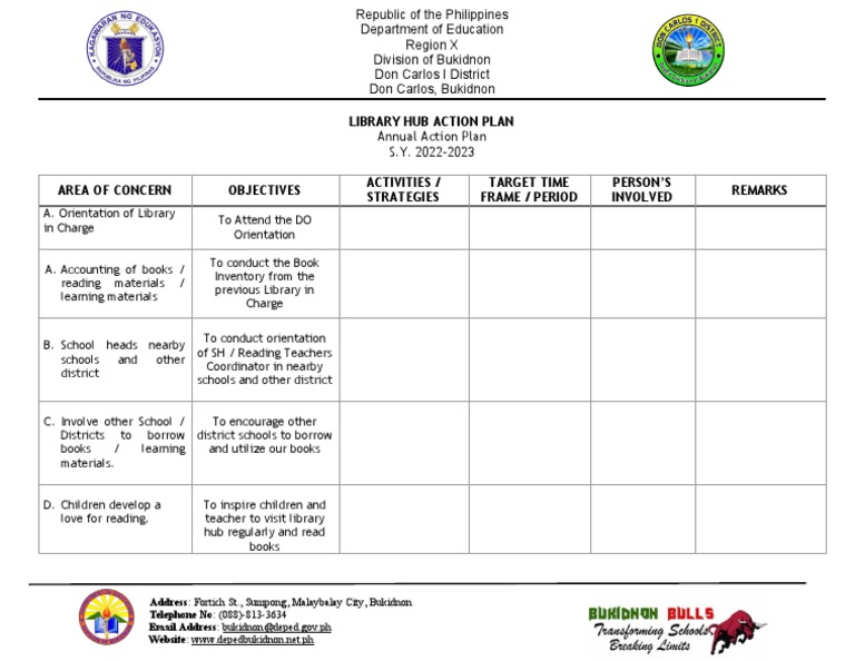 Library Hub Action Plan | PDF