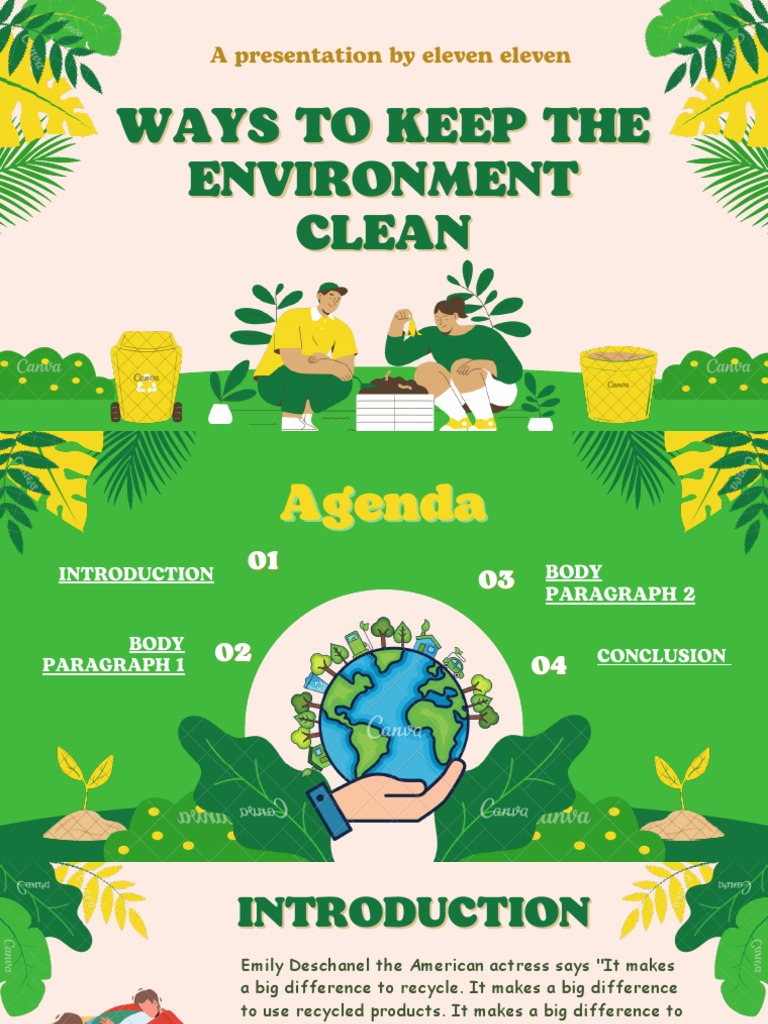 Green and Brown Colorful Illustrated Environmental Campaign ...
