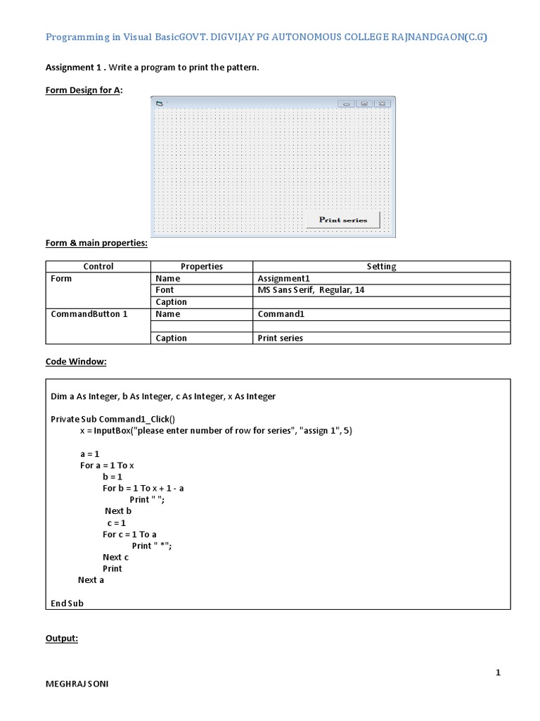 Programming in Visual Basicgovt. Digvijay PG Autonomous College ...