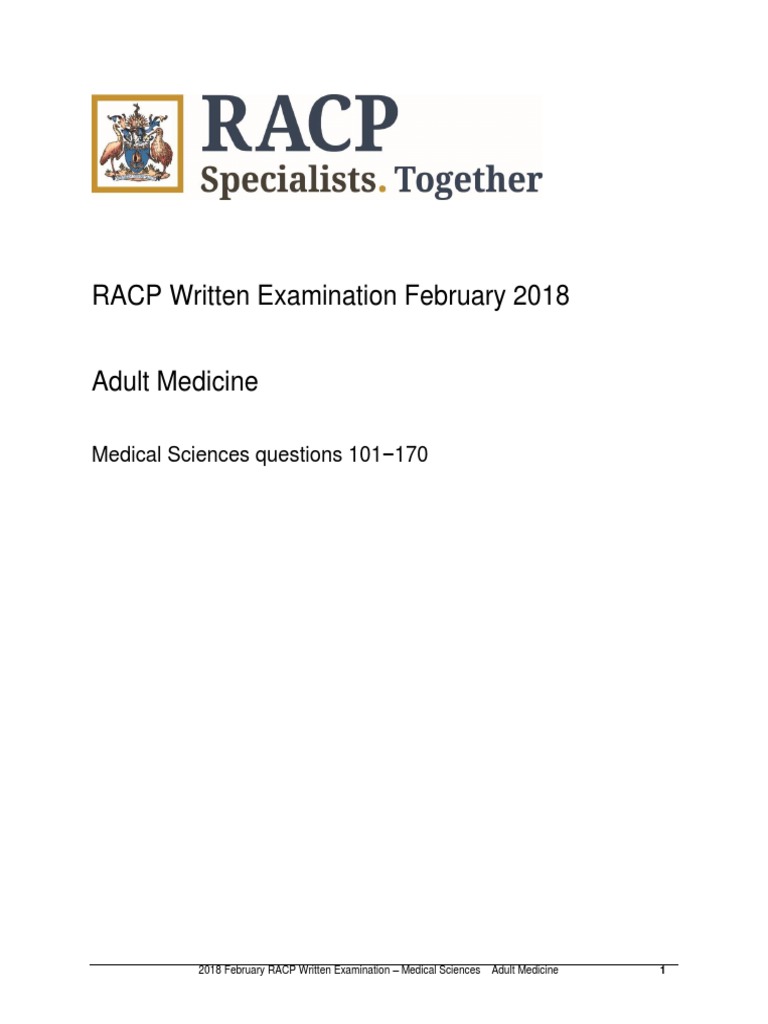 Es Racp Dwe Adult Medical Sciences 101 170 | PDF | Dementia | B Cell