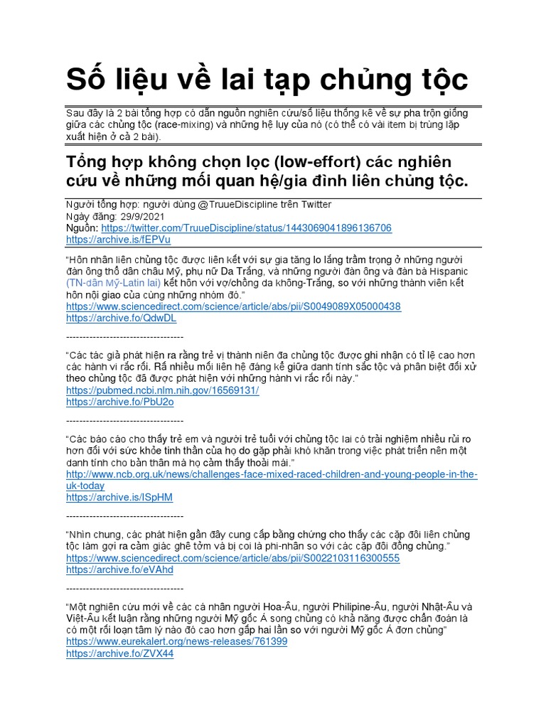 Race Mixing Stat | PDF