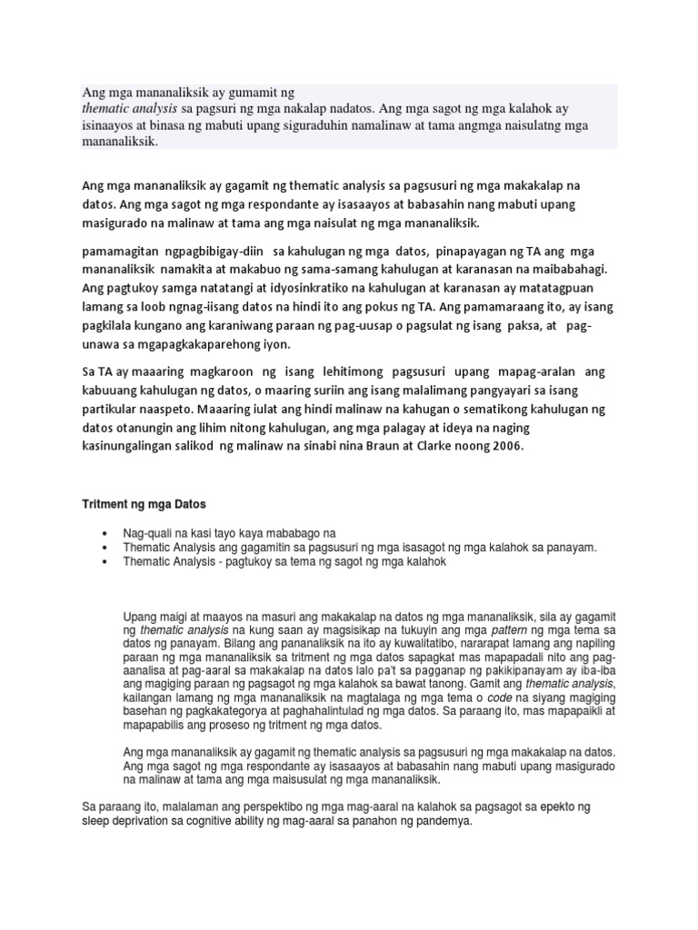 Pananaliksik Method Draft | PDF