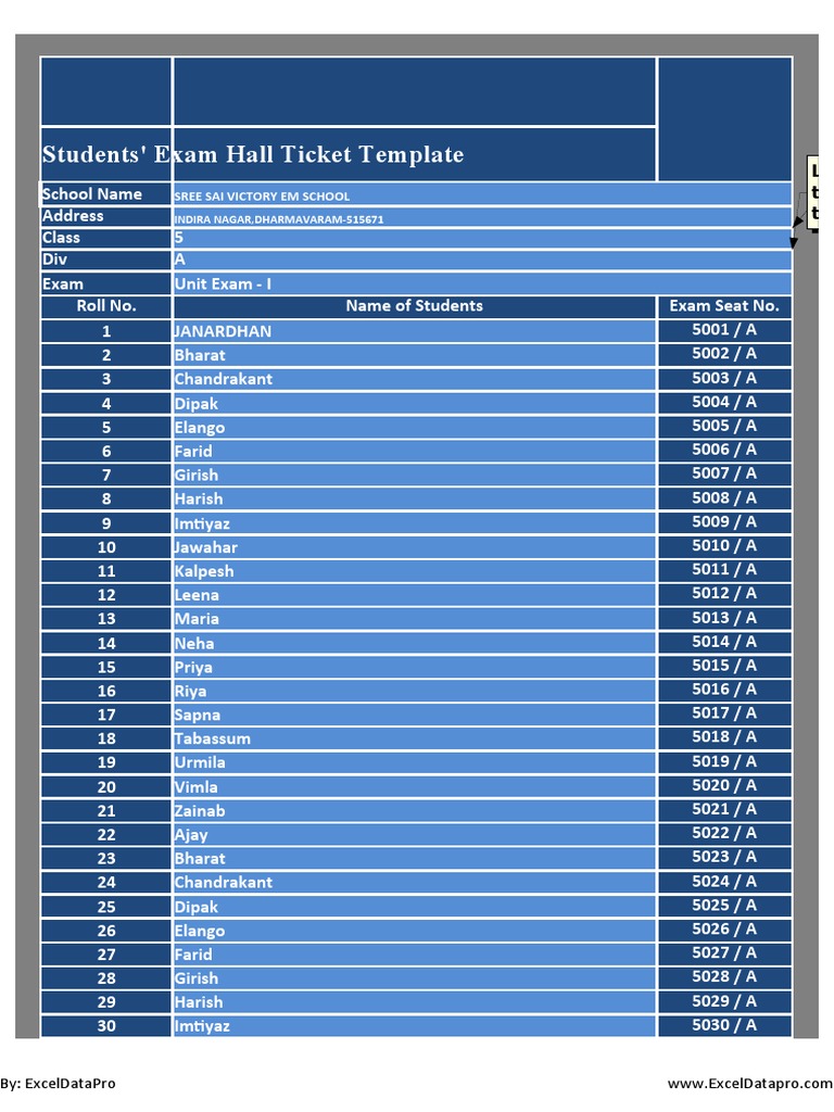 Students Exam Hall Ticket Generator | PDF Students Exam Hall Ticket Generator | PDF