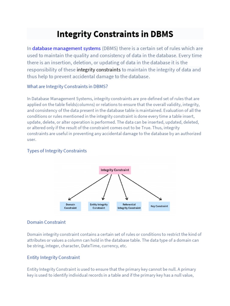 Integrity Constraints | PDF