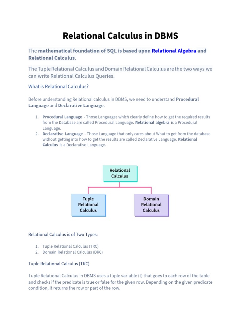 Relational Calculus | PDF