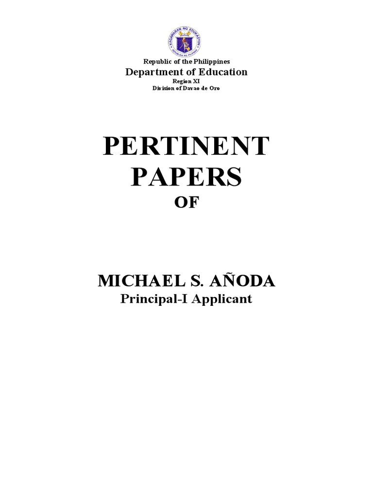 Pertinent Paper Cover Page | PDF