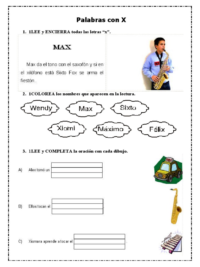 Palabras Con X | PDF | Estudios de idiomas extranjeros | Poesía