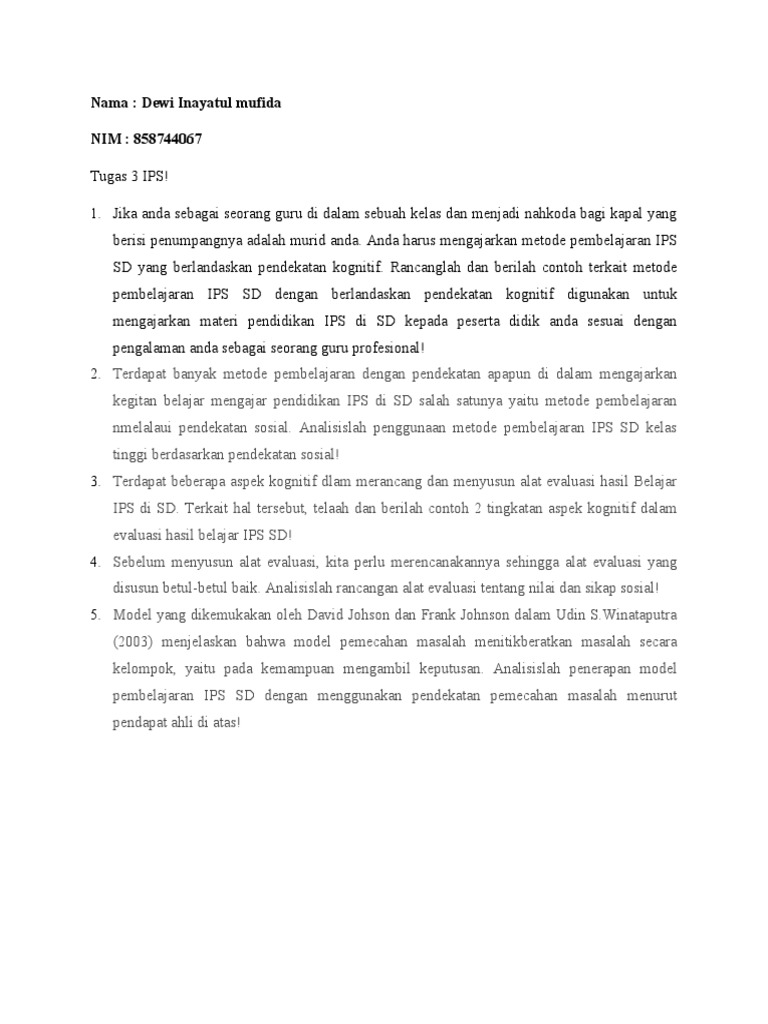 Tugas 3 IPS | PDF